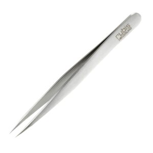 rubis ion-coated stainless steel pointed tweezers for precise eyebrows and hair removal, 4k002-9.5,rubis switzerland swiss made world renowned precision