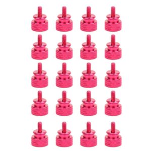 20 pack computer case thumbscrews, fully threaded 6-32 teeth knurled thumb screws, aluminum alloy case anodized hand fastener for cover/power supply/pci slots/hard drives(pink)