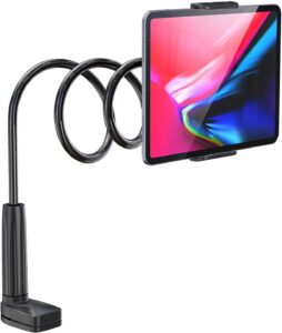 wixgear tablet holder mount, gooseneck tablet holder, tablet holder for table top, holder for bed couch stand, compatible with ipads, samsung galaxy tablets, amazon fire hd and more