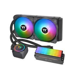 thermaltake floe rc240, amd (am5/am4) / intel (lga 1700/1200), tt rgb plus software/motherboard sync argb controlled, 240mm pwm all-in-one cpu & memory liquid cooler cl-w271-pl12sw-a