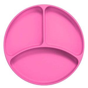 silicone suction plates for babies, stick to high chair trays and table, divided baby dishes, perfect kids plates, bpa free