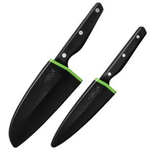 wiltshire staysharp triple rivet duo set santoku & utility knife 2pc, knives built-in sharpener,sharp at all times, lifetime performance, slim scabbard, ergonomic triple rivet handle, 10year guarantee