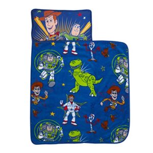 everything kids disney disney toy story blue and green toddler nap mat, blue, green, yellow