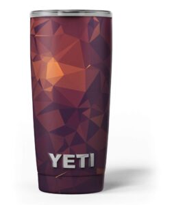 design skinz dark red geometric v15 - skin decal vinyl wrap kit compatible with the yeti rambler cooler tumbler cups