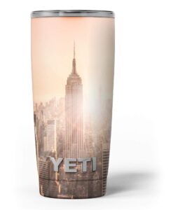 design skinz sunny blur empire state - skin decal vinyl wrap kit compatible with the yeti rambler cooler tumbler cups