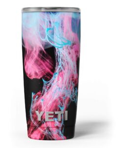 design skinz vivid pink and teal liquid cloud - skin decal vinyl wrap kit compatible with the yeti rambler cooler tumbler cups