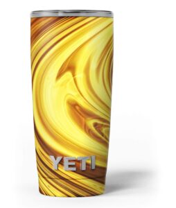 design skinz swirling liquid gold - skin decal vinyl wrap kit compatible with the yeti rambler cooler tumbler cups