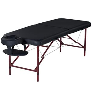 master massage zephyr lightweight portable massage table package- tattoo table- spa bed (black, maroon)