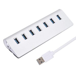 usb hub, usb3.0 splitter docking station with 7 port for pc, laptop, keyboard, mouse, hard disk drive, plug and play