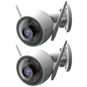 ezviz 2 pack c3n full hd ai-powered outdoor smart wi-fi security camera