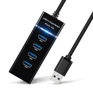 usb hub split multiport adapter - usb 3.0 splitter for multiple ports to laptop, multi usb a port expander for ps4, 4 port usb hub connectors, 900ma volt charger, no powered, pc accessories&usb dock