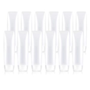 yxc 12pcs pe travel size bottles 1oz squeeze bottles with labels leak proof bpa free refillable tubes travel tsa approved containers for toiletry toothpaste container travel bottles for toiletries