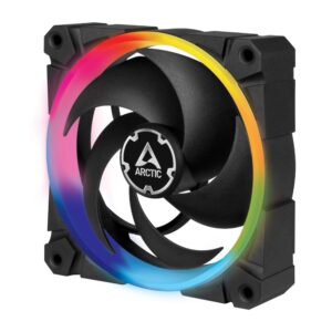 arctic bionix p120 a-rgb - pc fan, 120mm case fan, pressure-optimised fan with a-rgb, pwm, cooler, fluid dynamic bearing, 400-2300 rpm - black