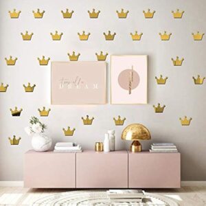 20pcs crown mirror wall stickers, princess baby room wall decor mirror wall sticker for kids rooms, mirror crown wall decal (gold mirror, acrylic mirror material)