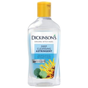 dickinson's enhanced witch hazel deep cleansing astringent, menthol and eucalyptus, 16 fl oz (pack of 3)