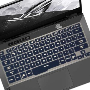 keyboard cover design for 14" asus rog zephyrus g14 gaming laptop, 2021 2020 2019 zephyrus g14 ga401 ga401ih ga401iu ga401iv us layout keyboard accessories cover -clear