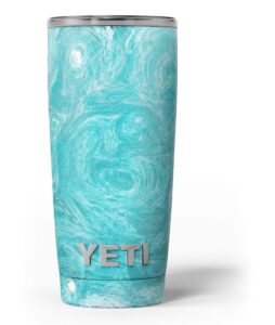 design skinz marble surface v1 teal - skin decal vinyl wrap kit compatible with the yeti rambler cooler tumbler cups