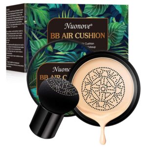 bb air cushion bb cream cc cream concealer cushion all-day flawless foundation makeup, even skin tone makeup base primer with mushroom air cushion, easy to apply, thin, moist, lasting (natural)