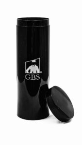 g.b.s shaving brush canister, travel case tube for all kind of brushes, shave brush holder, black