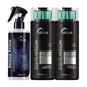 truss equilibrium shampoo and conditioner set bundle with deluxe prime hair treatment