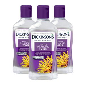 dickinson's original witch hazel gentle balancing toner, alcohol free, 3 count