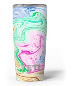 design skinz mixed coloroil - skin decal vinyl wrap kit compatible with the yeti rambler cooler tumbler cups