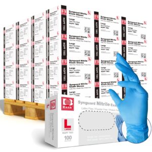 basic medical blue nitrile exam gloves - latex-free & powder-free - ngpf-7003, pallet of 48 cases/48,000 gloves, large