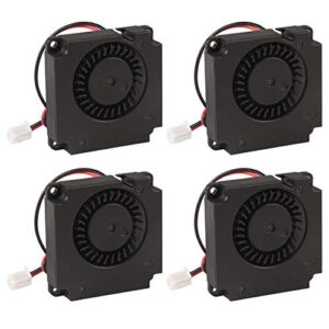 4pcs 3d printer cooling fan 4010 cooling fan quiet oil bearing turbo with 2 pin terminal for hotend extruder heatsinks makerbot mk7 mk8 cpu chip arduino (4pcs, 5v(4010 turbo))