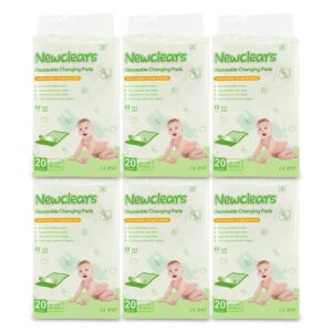 newclears baby disposable underpads breathable incontinence diaper changing pads, 20 count/pack (23''x36'' - 6pack(120 count))