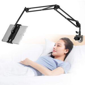 tablet stand adjustable,foldable tablet stand for bed,aluminum universal flexible tablet holder with 360 degree rotation compatible with ipad/iphonex/ipad pro/n-switch,or other 4.5~12.9 inches devices