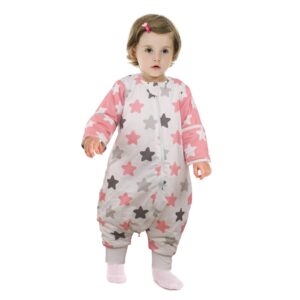 bloomstar baby sleep sack early walker,2.5 tog toddler sleeping sack with long sleeves girl kids wearable blanket with leg cotton warm large sleeping bag 12m 24m