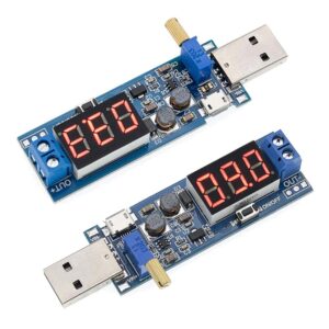 alamscn 2pcs usb buck boost converter adjustable step up step down power supply module voltage regulator dc-dc 5v to 3.3v 9v 12v 18v 24v