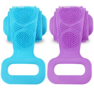 febsnow 2 pcs silicone back scrubber for shower,silicone body scrubber,exfoliating & deep clean,silicone bath body brush for men and women,comfortable massage and skin health