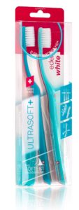 edel+white flosser ultra-soft duo swiss-made toothbrushes - 2 pack