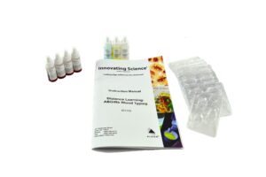 innovating science abo/rh blood typing - explore blood typing techniques & test using simulated blood samples - distance learning kit