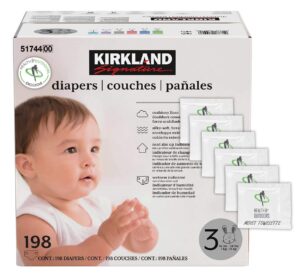 kirkland signature diapers size 3 (16 lbs - 28 lbs) 198 count w/ exclusive health and outdoors wipes