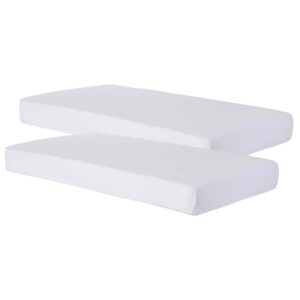 foundations safefit elastic fitted sheet, compact-size, white, pack of 2 (fndfsnfwh06-2)