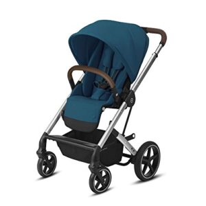 cybex balios s lux toddler and baby stroller with reversible seat, unique one-pull harness, and multiple recline - travel system ready, with one hand fold, river blue