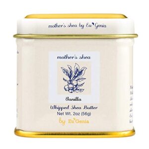 mother's shea whipped shea butter (vanilla, 2 oz tins - set of 3) 100% pure raw unrefined african shea - organic, sustainably-sourced ingredients - natural skin & hair care