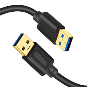 tan qy usb 3.0 male to male cable 3ft, usb to usb cord usb cable male to male usb 3.0 cable type a male to type a male cable(3ft)