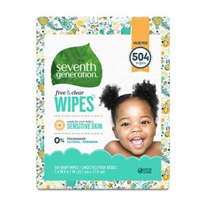 seventh generation baby wipes with snap seal sensitive protection diaper wipes 504 count