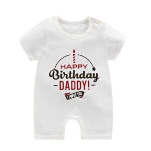 jyhope happy birthday daddy funny letter print rompers newborn infant baby jumpsuit(0-3months,white)