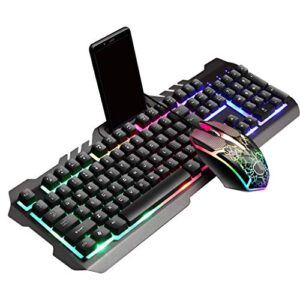 wired gaming keyboard mouse combo set,colorful led backlit desktop computer gaming keyboad,lighted laptop gaming mouse keyboard kit