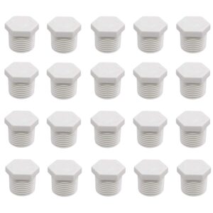 20 pcs of pvc pipe plug,eau 3/4 npt water heater drain plug compatible with rv,irrigation,underground sprinkler systems,swimming pools,outdoor applications and water supply lines.