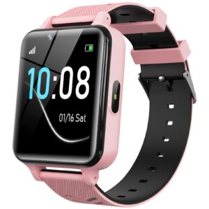 kids smart watch for girls boys - smart watch for kids watches for 4-12 years with 17 puzzle games alarm clock music player camera calculator torch children learning toys teens birthday gifts (pink)