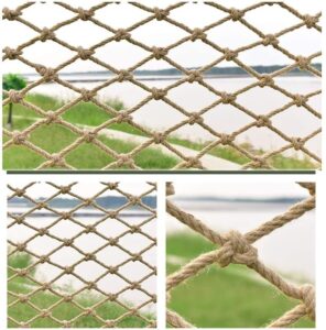 hynet rope net for treehouse, plants fence hemp rope netting children swing climbing safety net balcony railing protective net playground hammock cargo net (size : 1 * 2m(3 * 7ft))