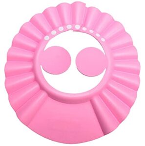 kangwell shower cap bathing cap | with earshield soft adjustable visor hat safe shampoo shower bathing protection bath cap for elderly, pregnant and the disable patient (pink)