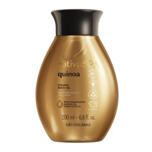 nativa spa by o boticario quinoa hydrating body oil, soft and healthy skin, 6.8 oz. (200 ml)