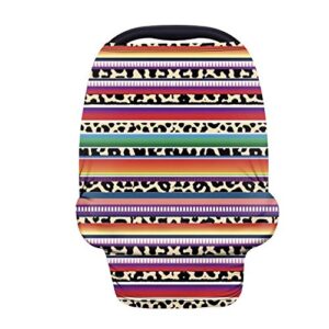 pzz beach colorful stripes serape leopard print multi-use baby nursing cover breastfeeding scarf/shawl, soft & breathable babies carseat canopies, great baby shower gifts