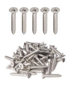 imscrews 100pcs #6 x 1" (25mm) stainless flat head phillips wood screws 18-8 (304) stainless steel countersunk self tapping screws